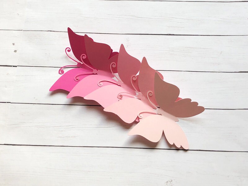 Pink Paper Butterfly Cutouts Pink Butterflies Cutouts Paper - Etsy