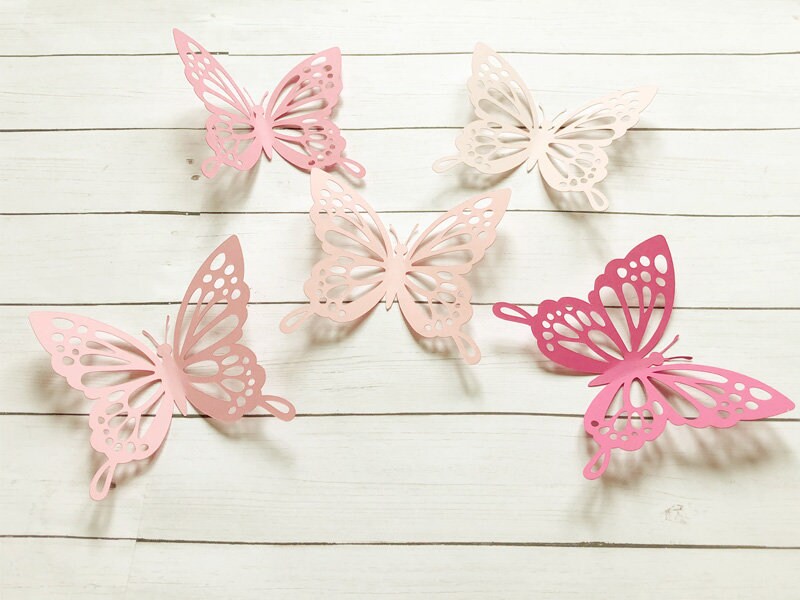 Paper Butterfly Die Cuts Pink Paper Butterfly Cutouts - Etsy