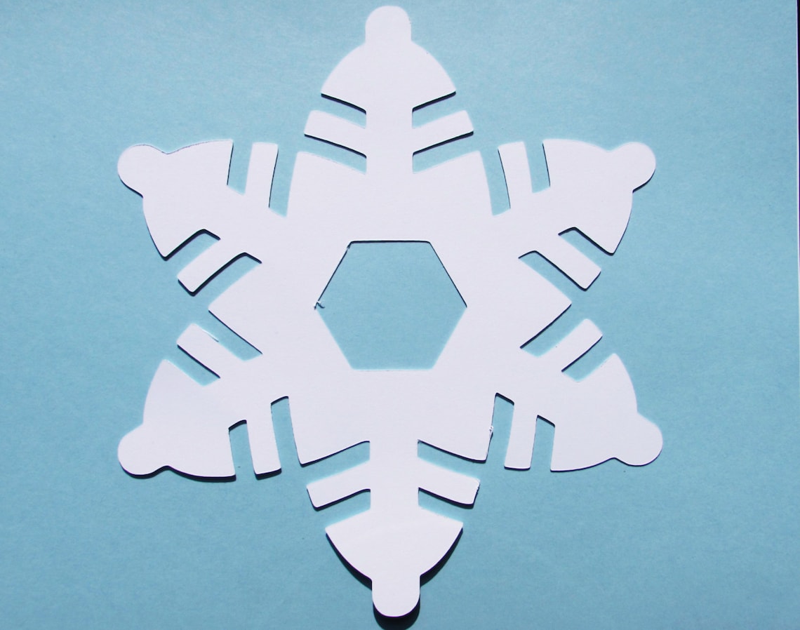 White Paper Snowflake Die Cuts Snowflake Cutouts Cardstock | Etsy
