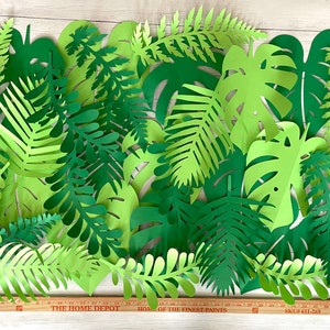Tropical Leaf Cutouts Large Tropical Paper Leaf Cutouts Tropical Leaf ...