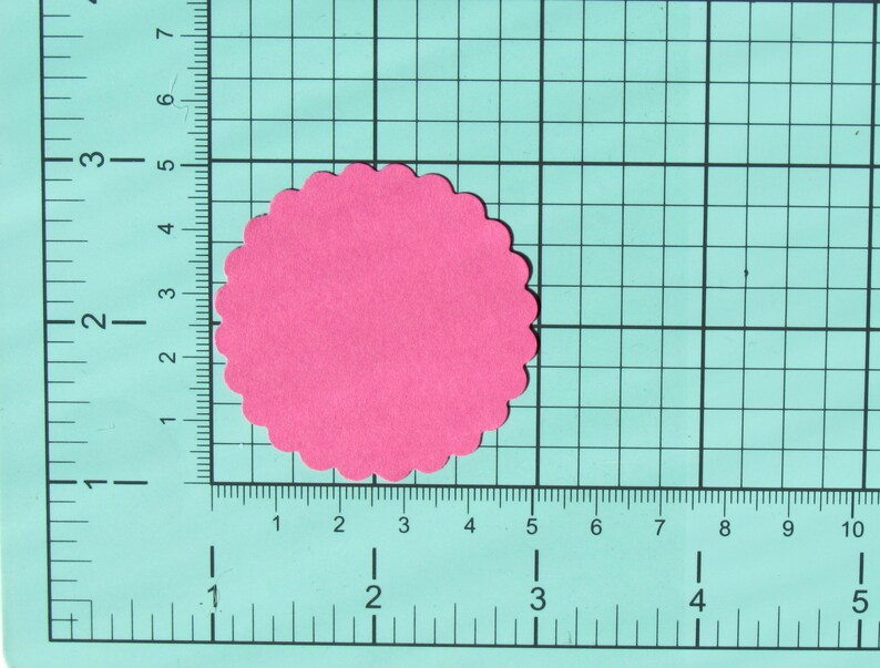 Pink scalloped circles cutouts scalloped circle die cuts pink | Etsy