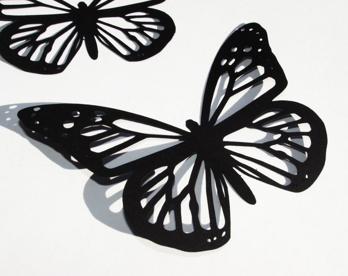 Monarch Butterfly Cutouts Black Paper Butterflies Black Monarch ...