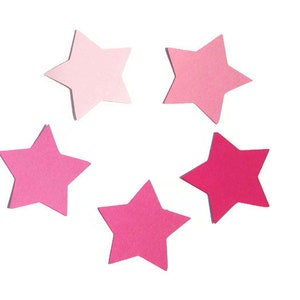 25 Pink Stars Paper Die Cuts - 2",2.5",3",3.5" - Party, Baby Shower ...