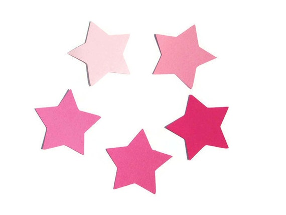 25 Pink Stars Paper Die Cuts - Etsy