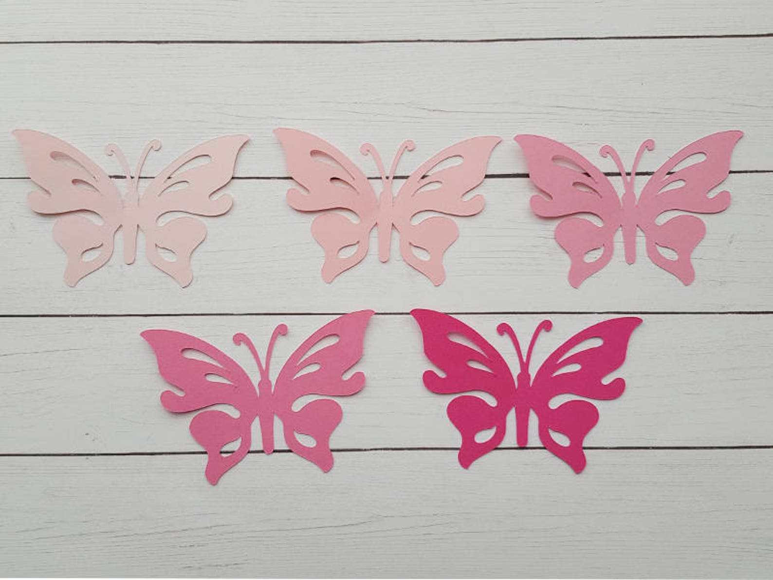 Pink Paper Butterfly Die Cuts Pink Butterfly Cutouts Big | Etsy