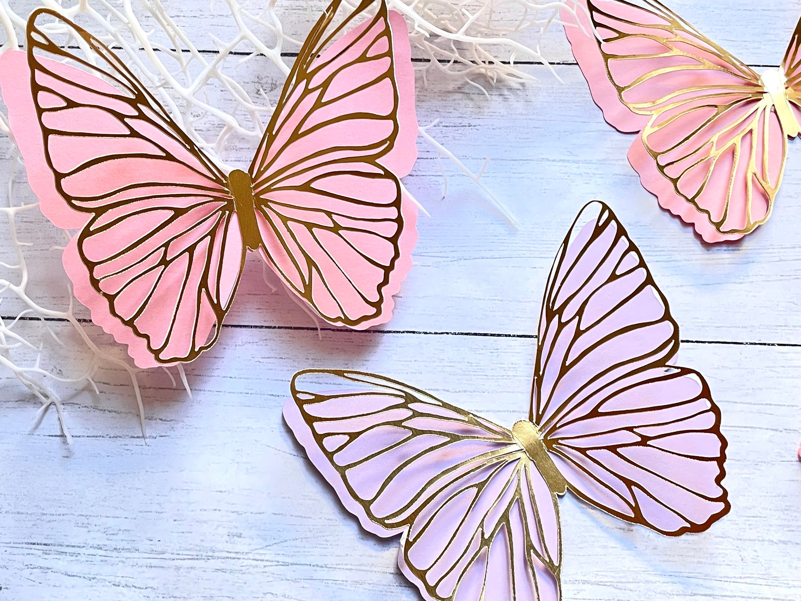 3D Lavender and Pink Paper Butterfly Cutouts Purple and Pink - Etsy