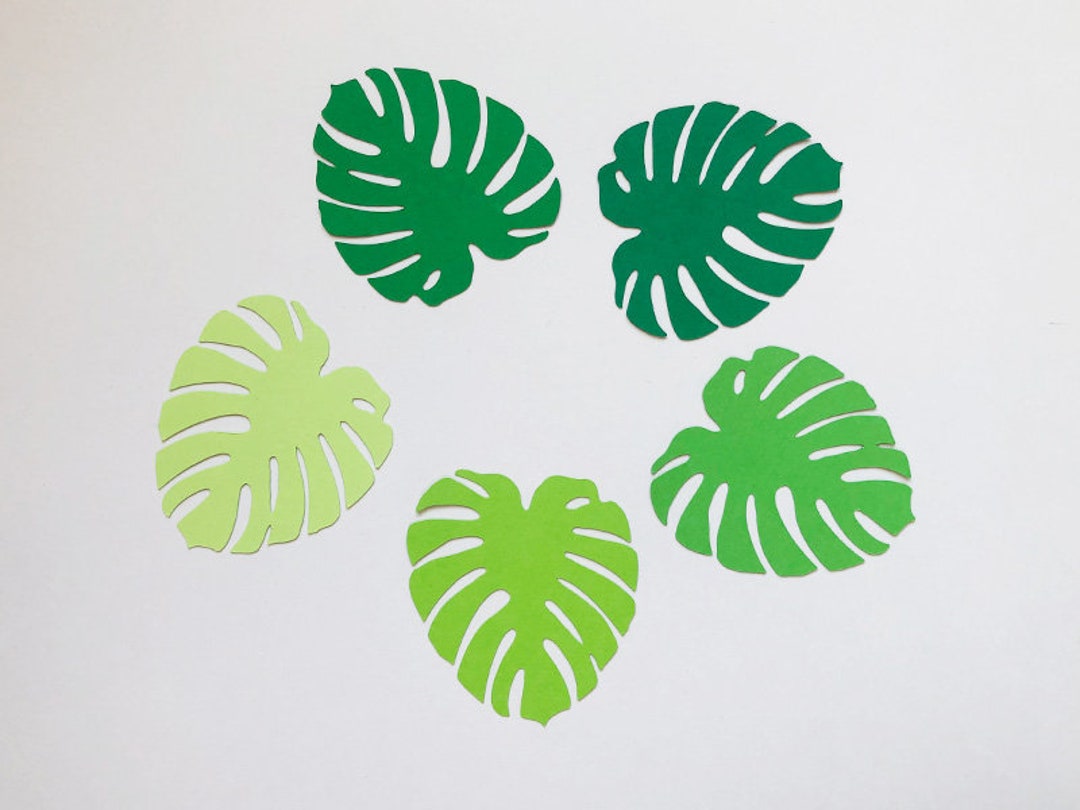 Tropical Paper Leaf Cutouts Tropical Leaf Cutouts Paper Monstera Leaves ...