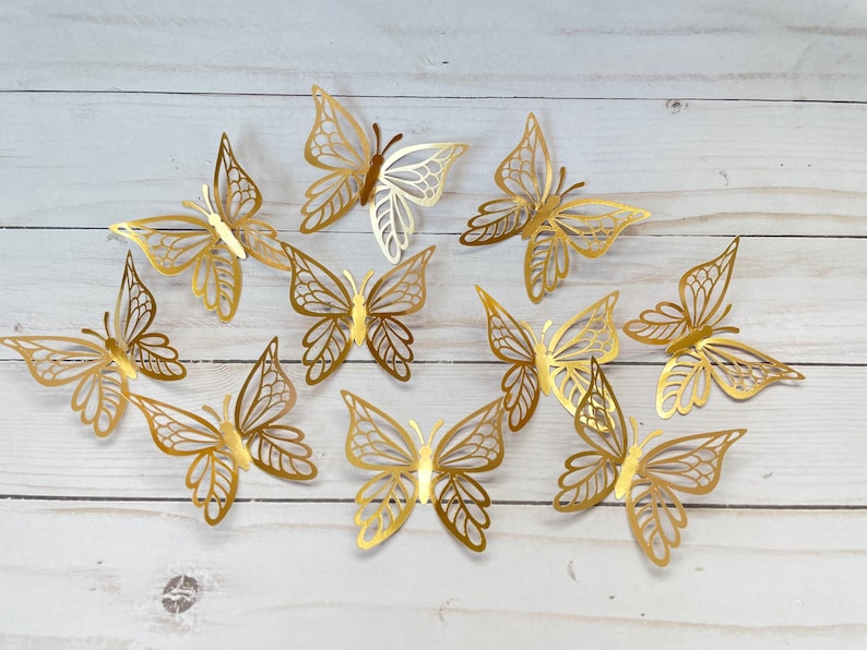 Gold Paper Butterfly Cutouts Paper Butterflies in Gold Color - Etsy