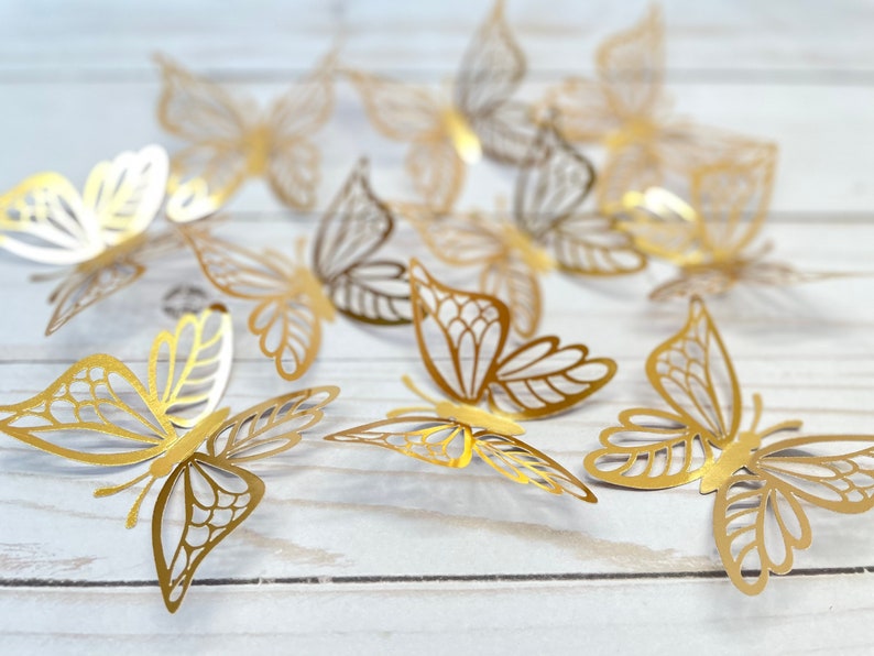 Gold Paper Butterfly Cutouts Paper Butterflies in Gold Color - Etsy