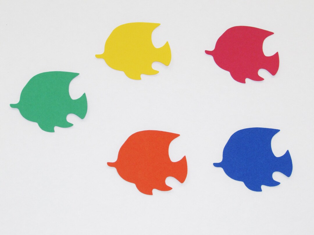 Fish Die Cuts/ Primary Colors Set / 25 Pc Set/paper Fish Die Cuts - Etsy
