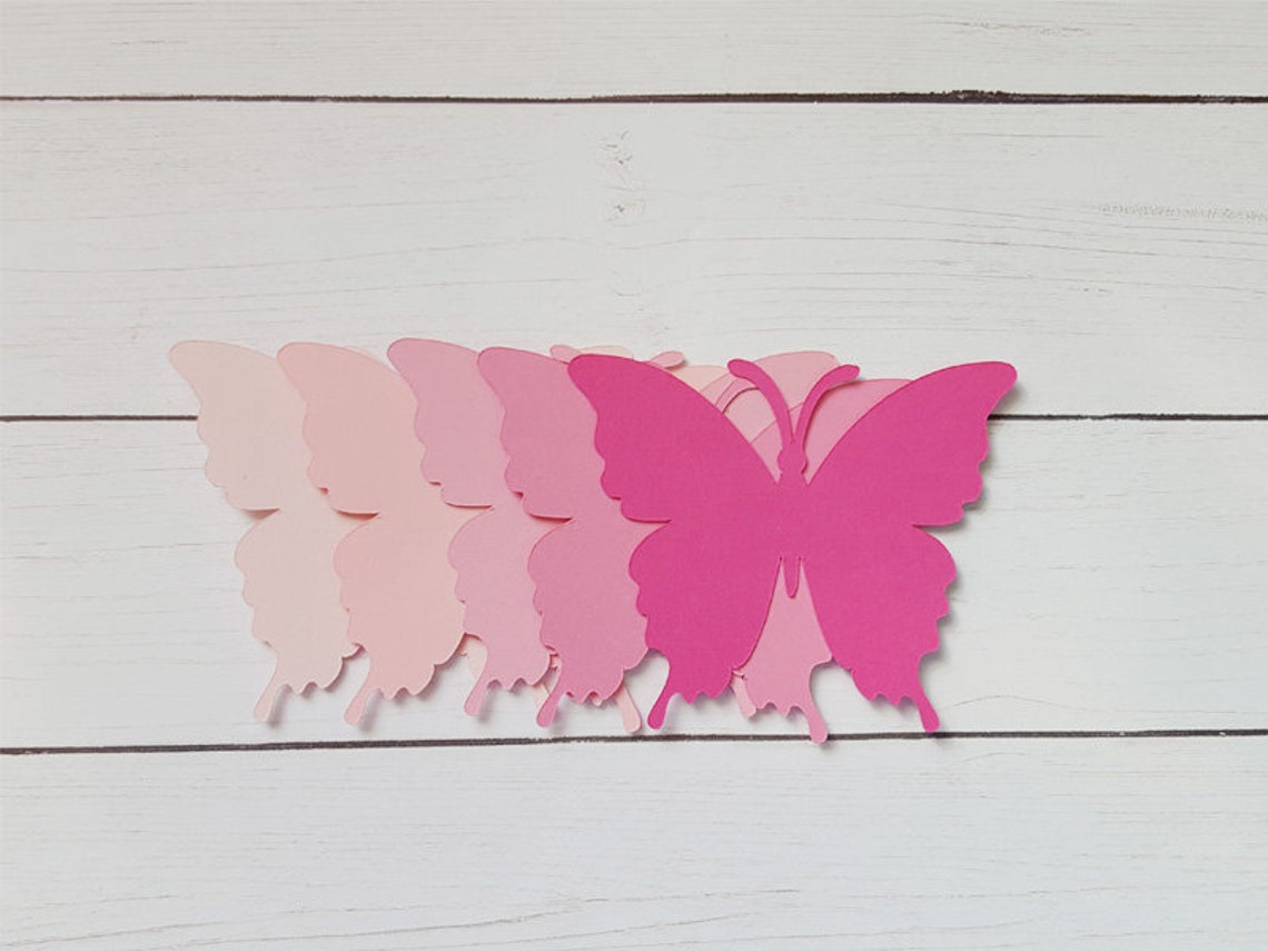 Pink Paper Butterfly Die Cuts Pink Butterfly Cutouts Pink - Etsy