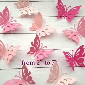 Pink Paper Butterfly Die Cuts Pink Butterfly Cutouts Big Butterfly Die ...