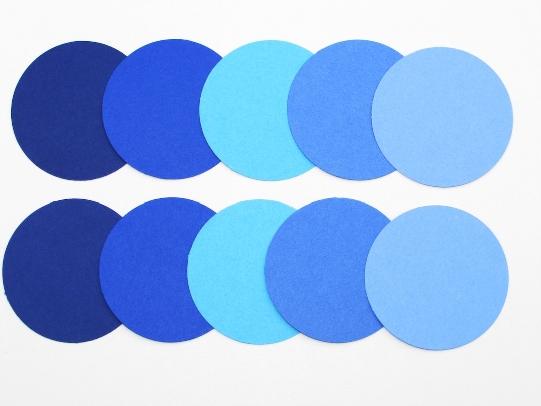 Blue Paper Circle Cutouts Blue Circle Tags Blue Baby Shower Circle ...