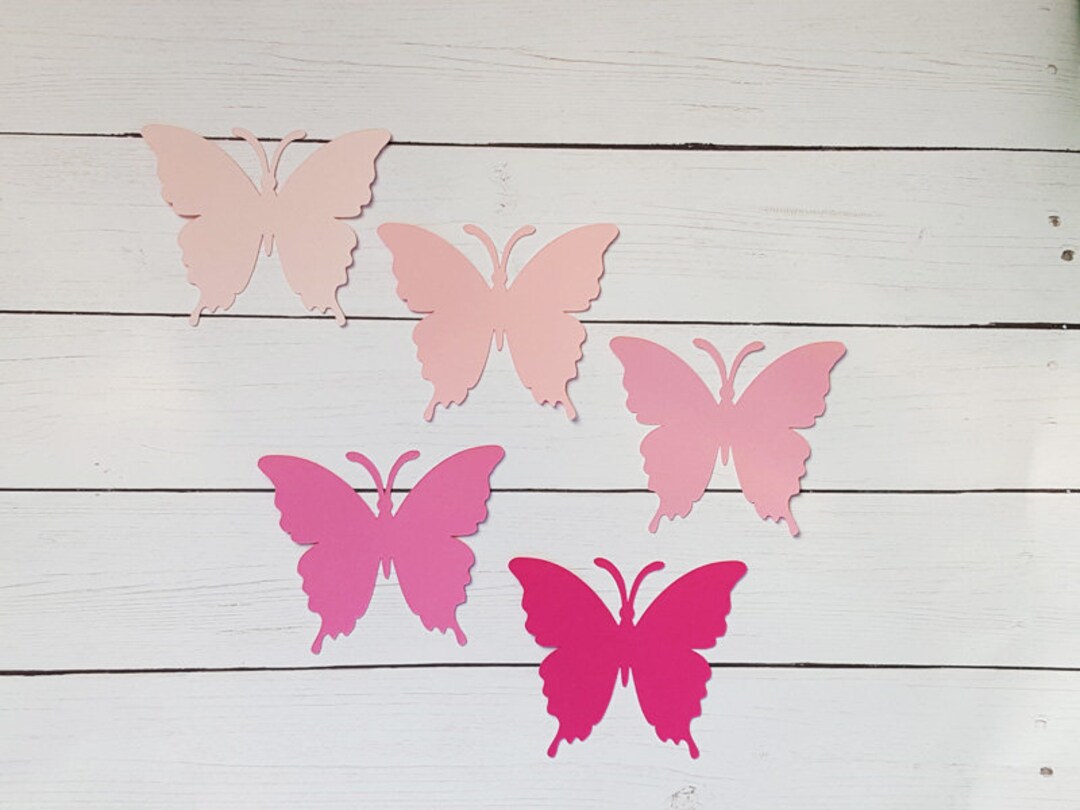 Pink Paper Butterfly Die Cuts Pink Butterfly Cutouts Pink Butterfly ...