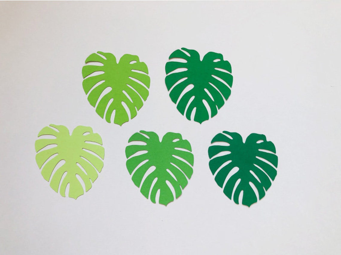 Tropical paper leaf cutouts tropical leaf cutouts paper | Etsy