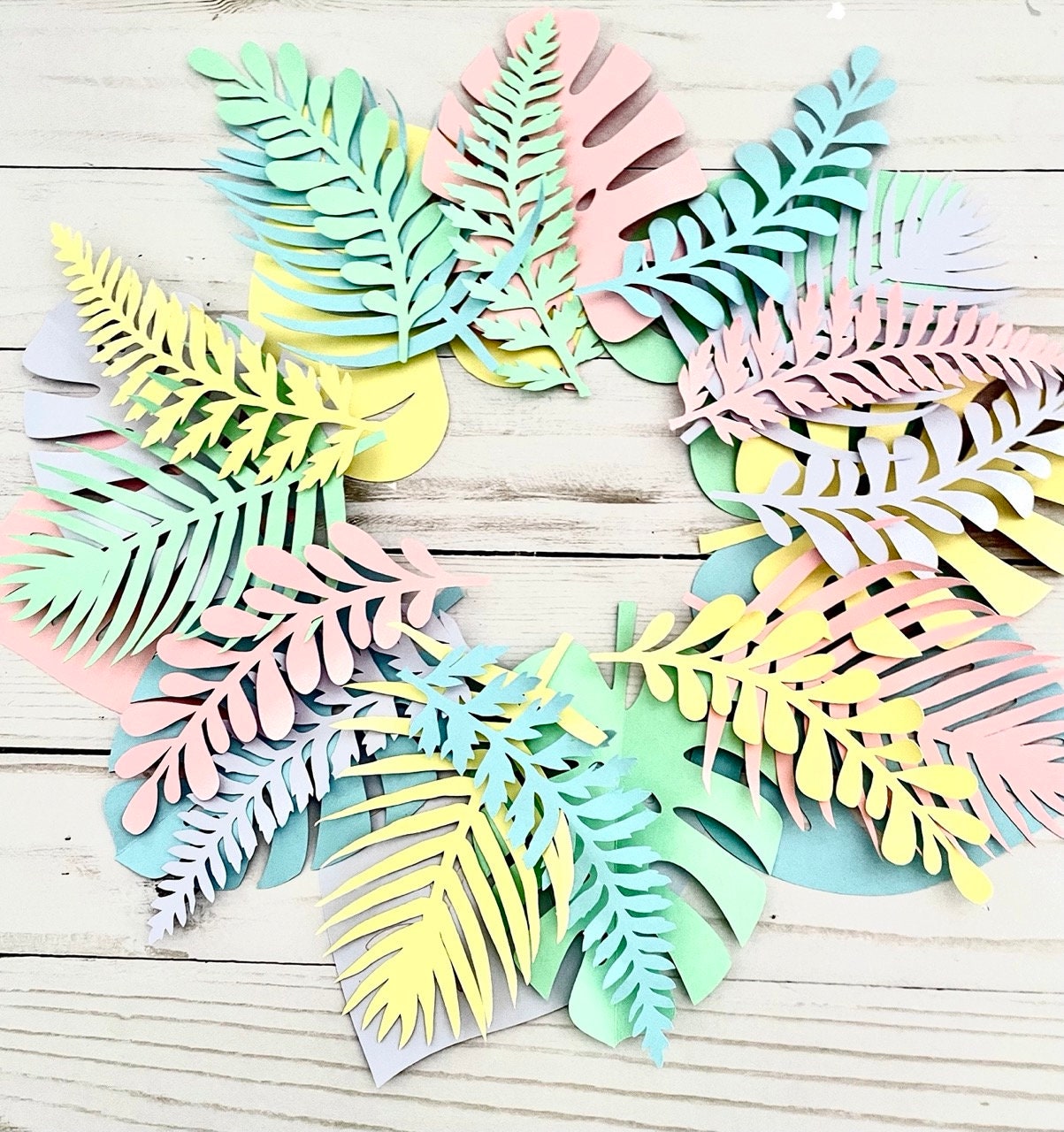 Tropical Pastel Leaf Cutouts Safari Tropical Leaf Cutouts - Etsy