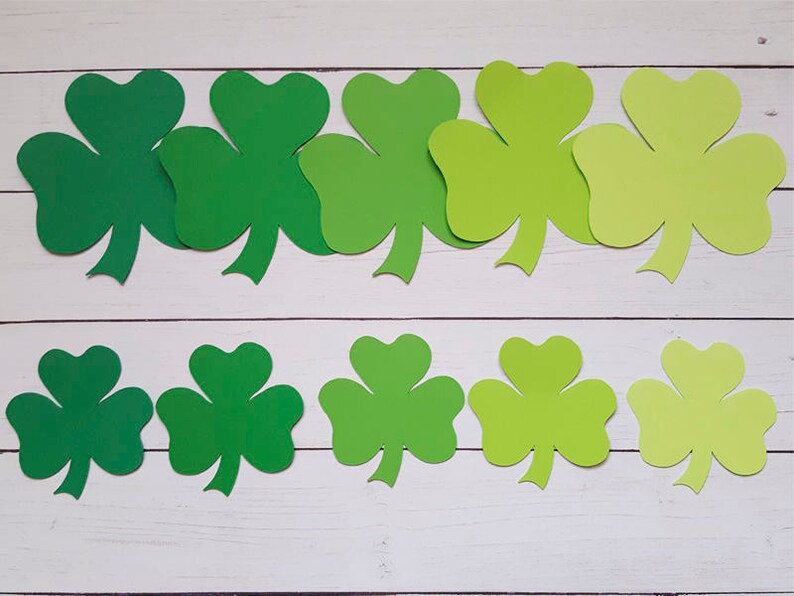 Shamrock Paper Die Cuts Green Shamrock Cutouts Three Leaf - Etsy