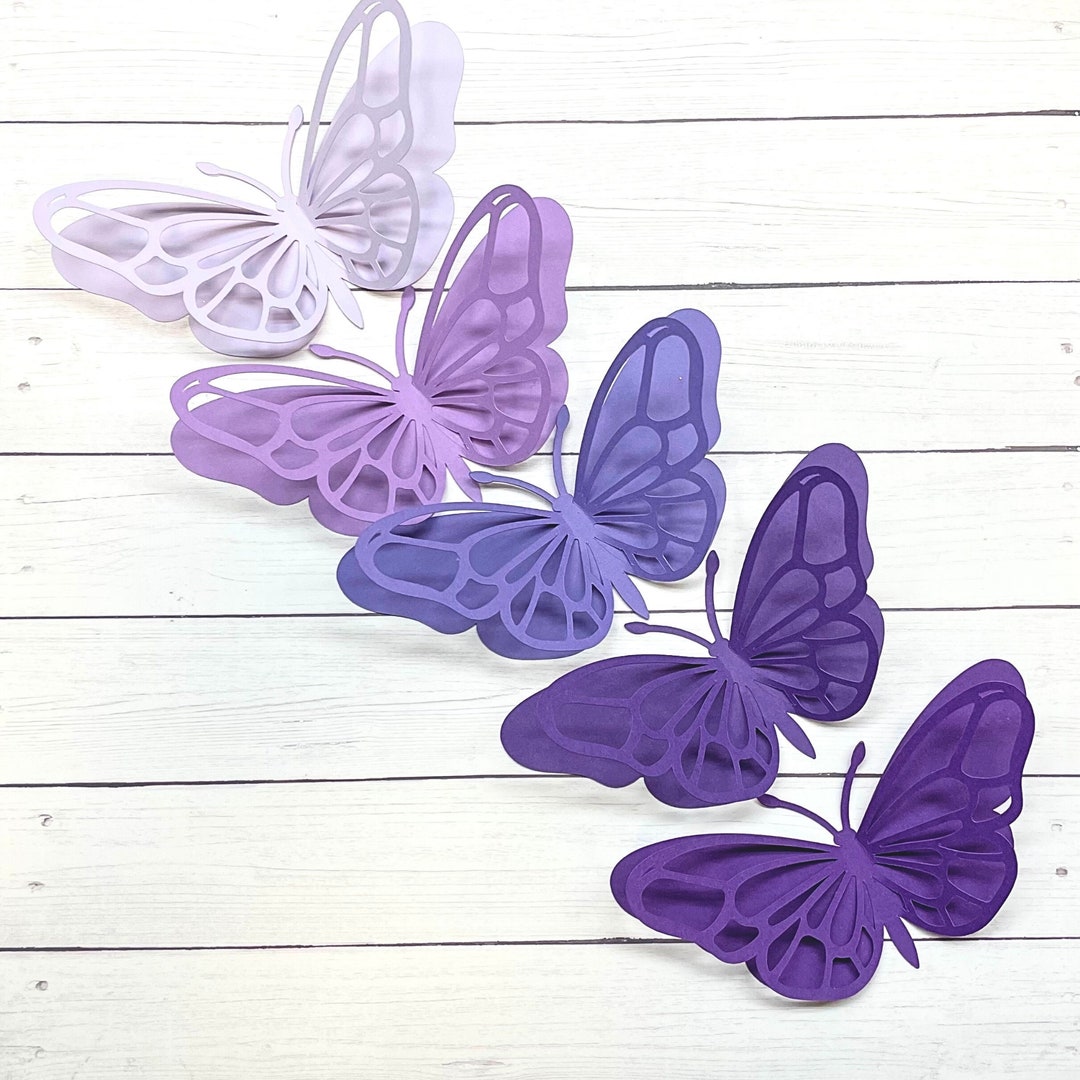 Purple Paper Butterfly Cutouts Paper Butterflies Lavender Butterfly ...
