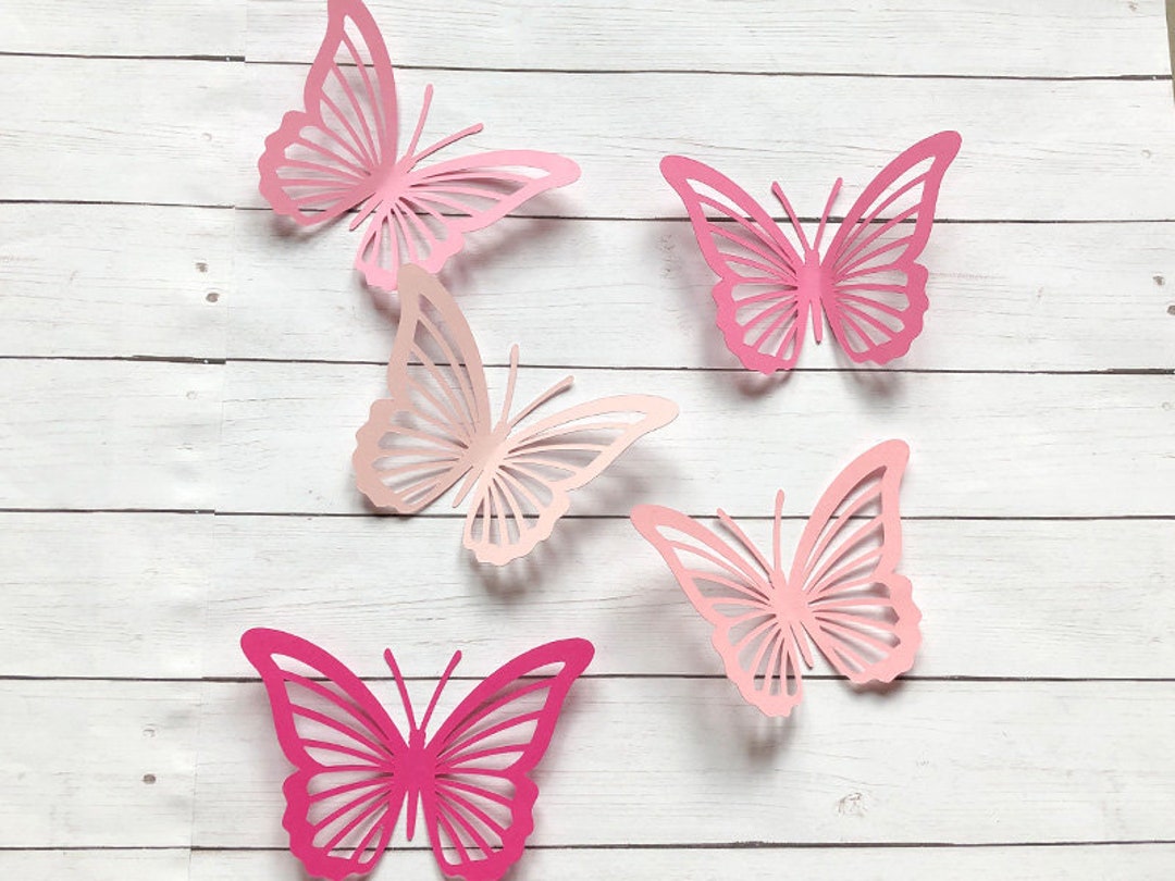Paper Butterfly Die Cuts Pink Paper Butterfly Cutouts Butterfly Wall ...