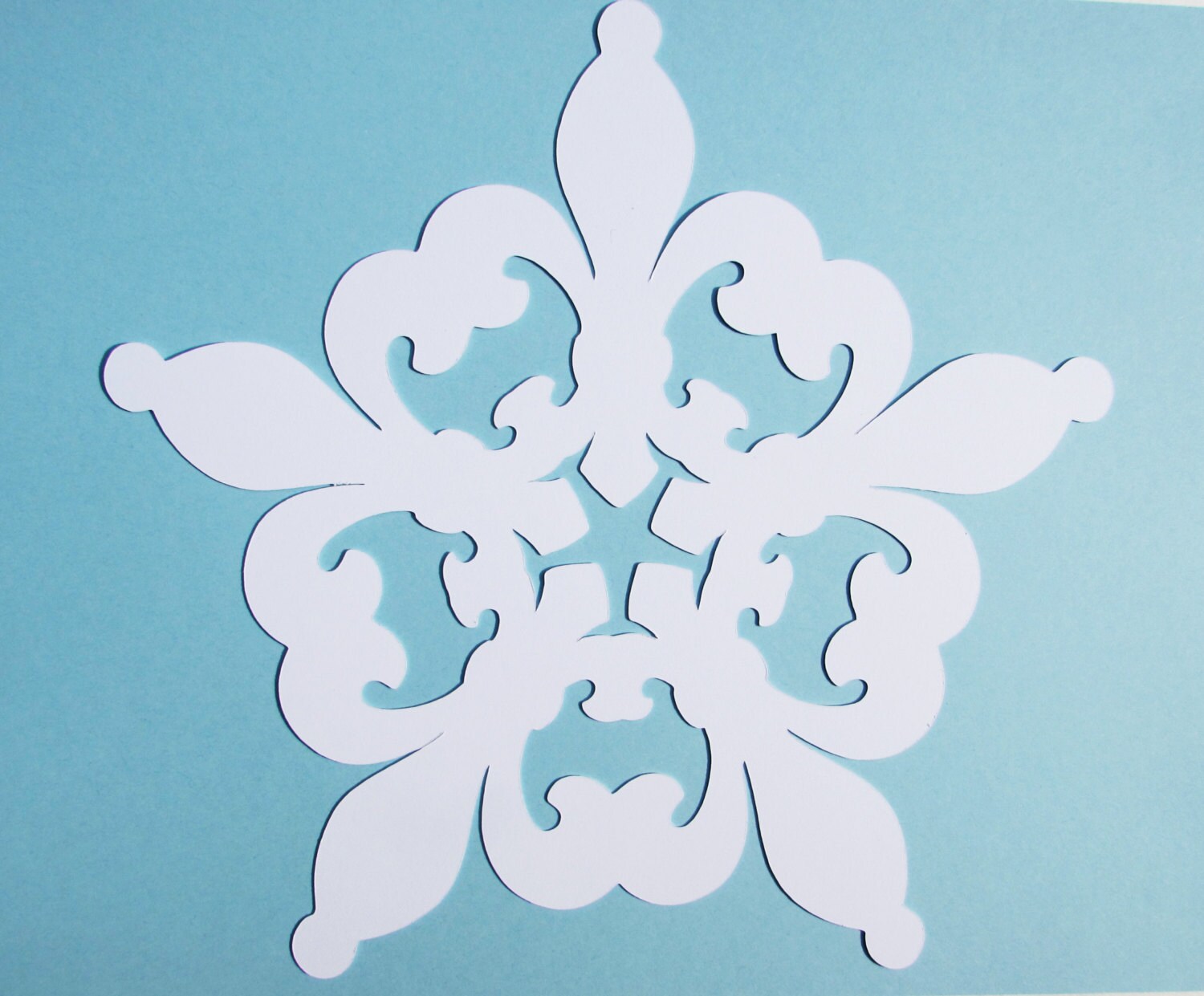 White paper snowflake die cuts Snowflake Cutouts Cardstock | Etsy