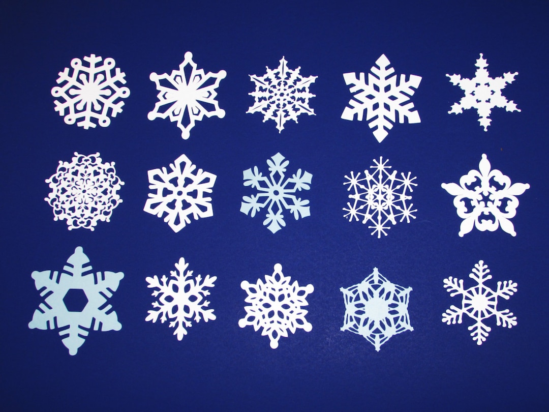 15 Paper Snowflake Cutouts Snowflake Die Cuts White Snowflakes S ...