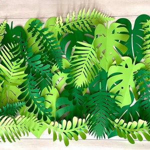 Tropical Leaf Cutouts Large Tropical Paper Leaf Cutouts Tropical Leaf ...