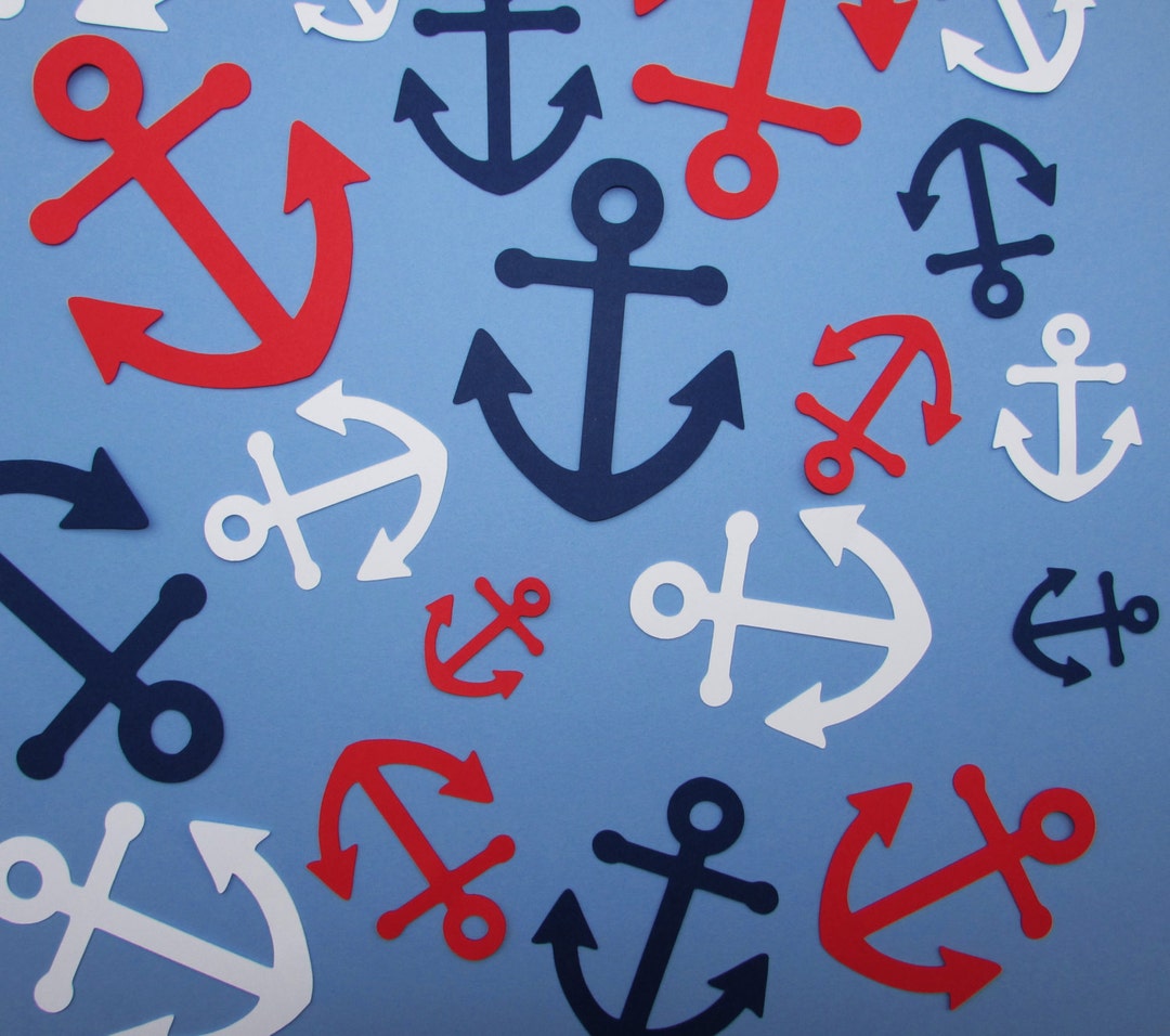 Anchor Paper Cutouts Nautical Party Decor Anchor Paper Confetti ...