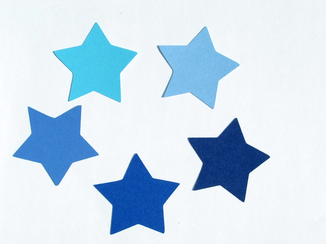 Blue Star Paper Die Cuts Paper Star Cutouts Paper Stars Blue Stars - Etsy