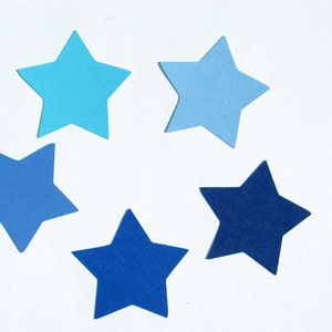 Blue Star Paper Die Cuts Paper Star Cutouts Paper Stars Blue Stars - Etsy