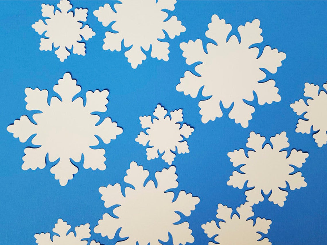 Paper Snowflake Cut Outs White Snowflake Die Cuts White Paper - Etsy