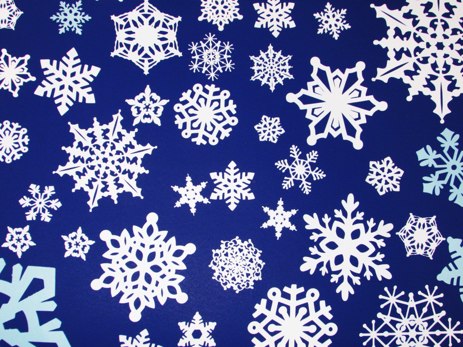 50 Assorted Paper Snowflakes/white Color Snowflake Paper Die - Etsy