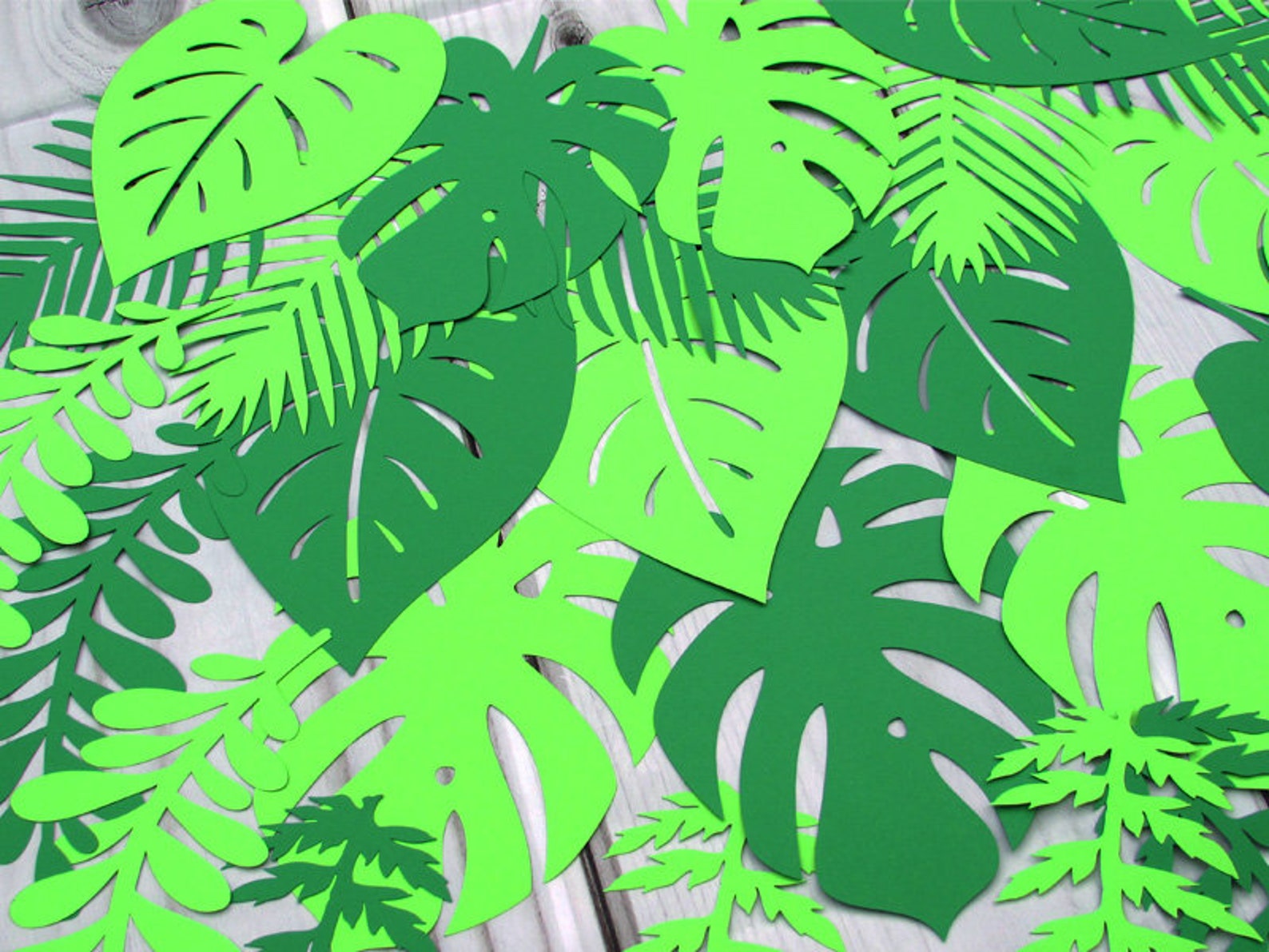 Tropical Paper Leaves Cutouts Large Tropical Leaf Cutouts - Etsy
