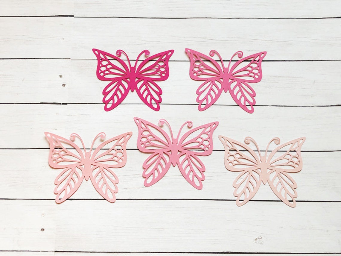 Paper Butterfly Die Cuts Pink Paper Butterfly Cutouts | Etsy