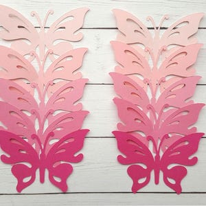 Pink Paper Butterfly Die Cuts Pink Butterfly Cutouts Big Butterfly Die ...