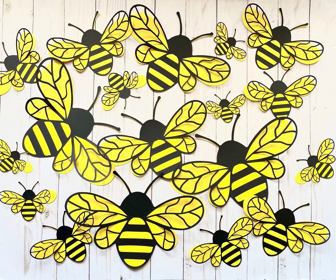 Bumble Bee Paper Cutouts Bee Party Honey Bee Baby Shower Bee Birthday ...