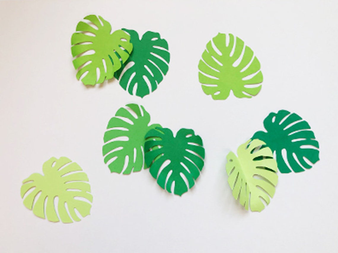 Tropical paper leaf cutouts tropical leaf cutouts paper | Etsy
