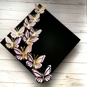 Purple and Gold Butterflies for Graduation Cap Topper DIY Butterfly Cap ...