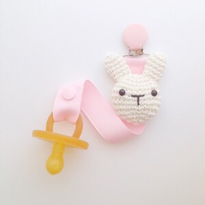 Bunny Pacifier Clip, Bunny Paci Clip, Ribbon Pacifier Clip, Paci Clip ...