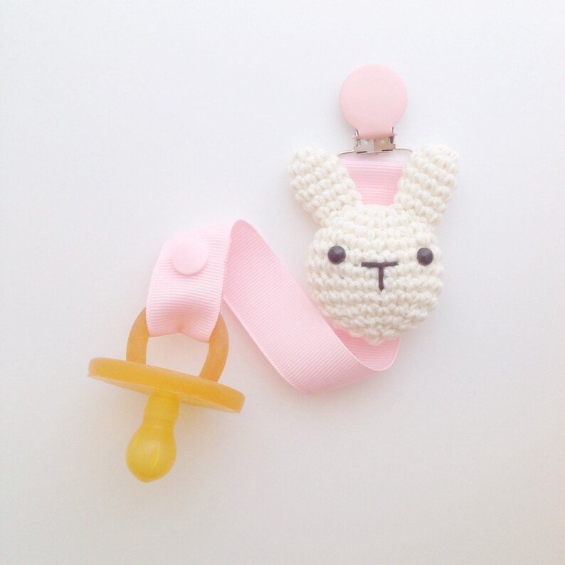 Bunny Pacifier Clip Bunny Paci Clip Ribbon Pacifier Clip | Etsy