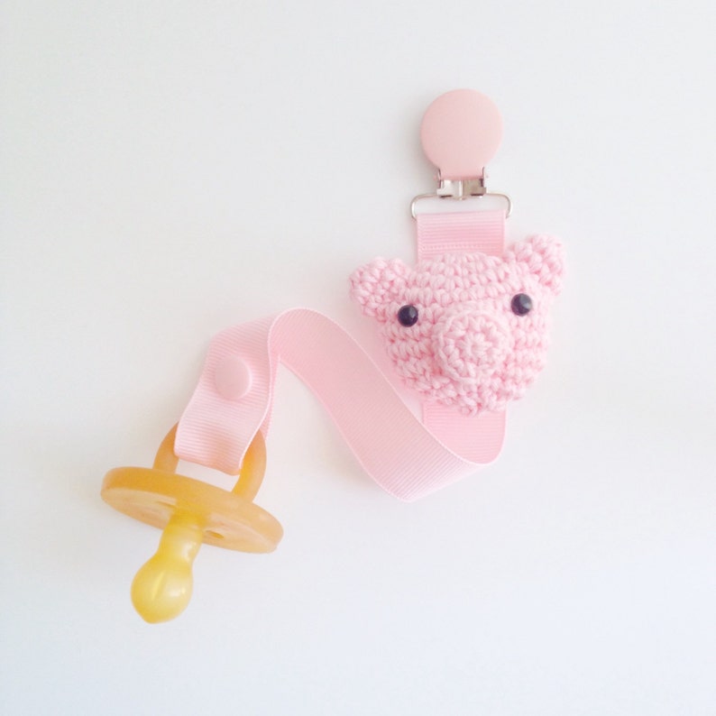 Pig Pacifier Clip Pig Paci Clip Ribbon Pacifier Clip Paci - Etsy
