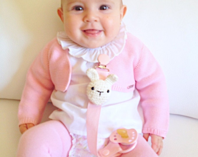 Bunny Pacifier Clip Bunny Paci Clip Ribbon Pacifier Clip | Etsy