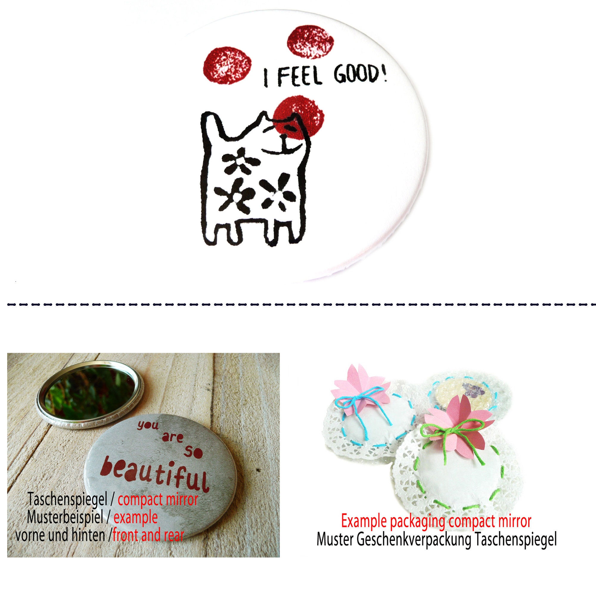 I Feel Good - Cat, Pin, Magnet, Compact Mirror or Bottle Opener ...