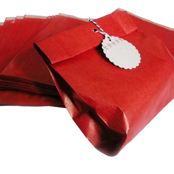 Red Paper Bags - Etsy