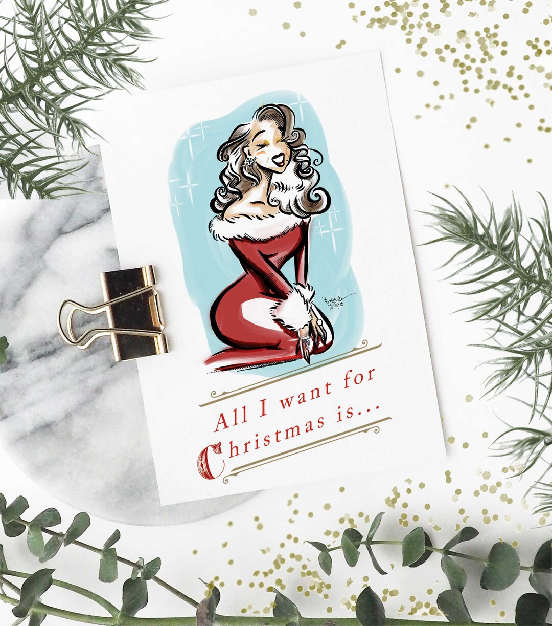 2020 Christmas Card Mariah Carey All I Want for Christmas is You - Etsy