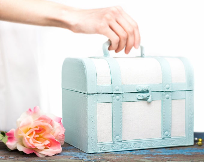 Hessian Turquoise Card Box Barn Wood Wedding Decor Country Shabby Chic ...