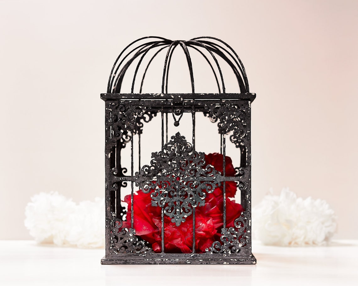 Gothic Card Box Wedding Centerpiece Birdcage for Taxidermy - Etsy