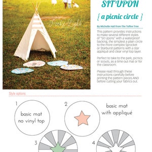 Picnic Circle Sit Upon Pattern - Etsy