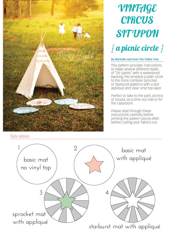 Picnic Circle Sit Upon Pattern - Etsy