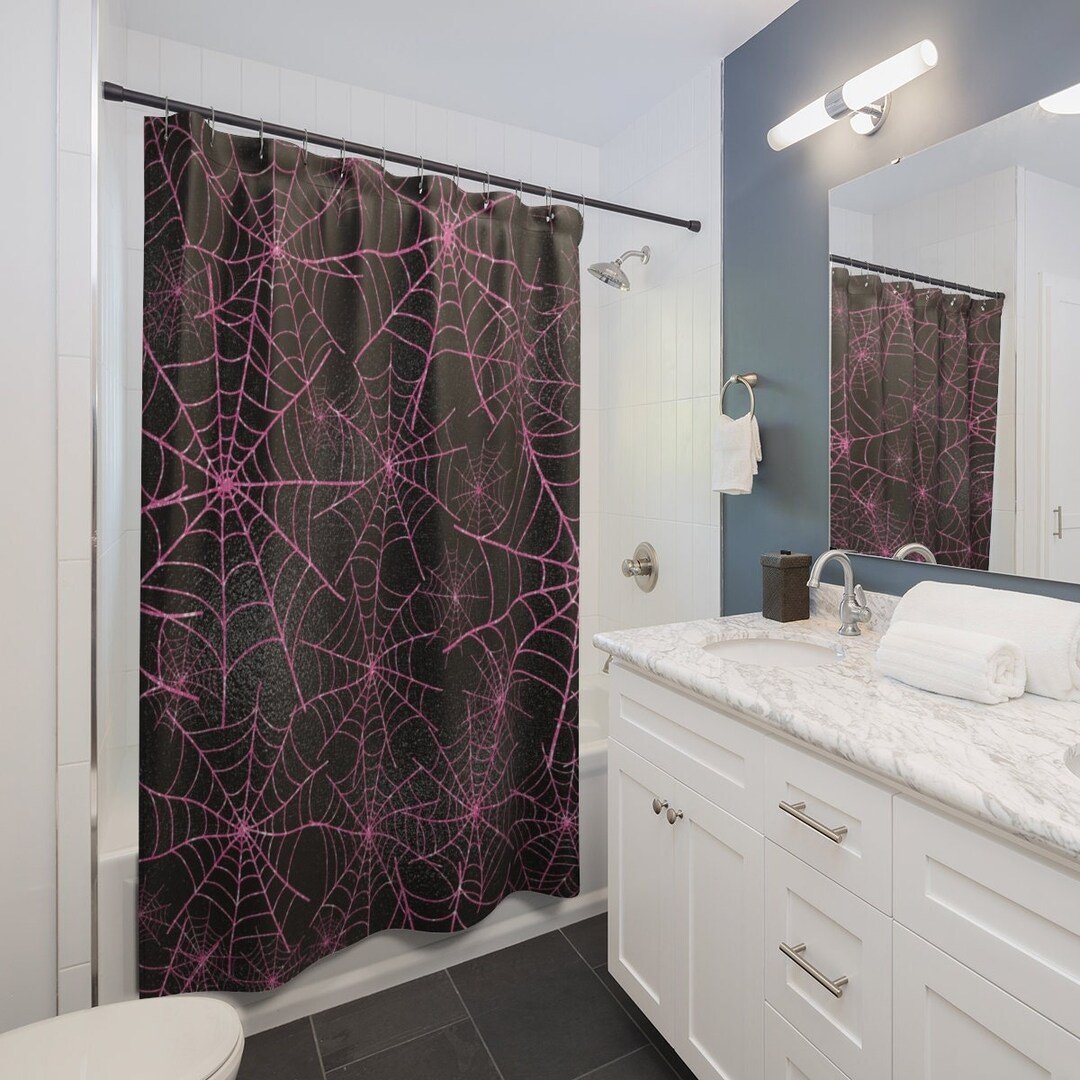 Spiderweb Shower Curtain Cobweb Bathroom Decor Gothic Interior Design ...
