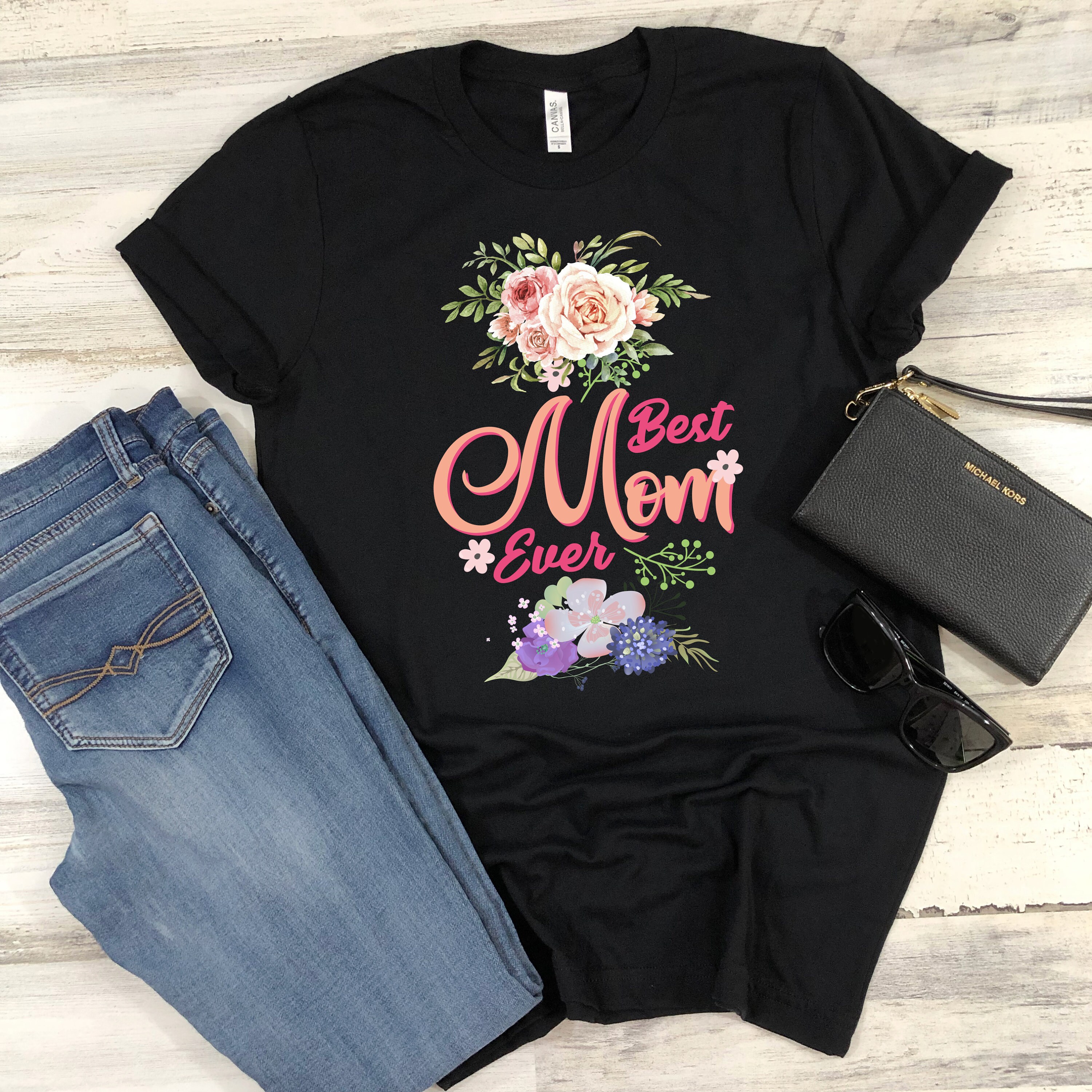Mom Shirt Best Mom Ever T-shirt Cute Flowers Funny Floral Moms - Etsy